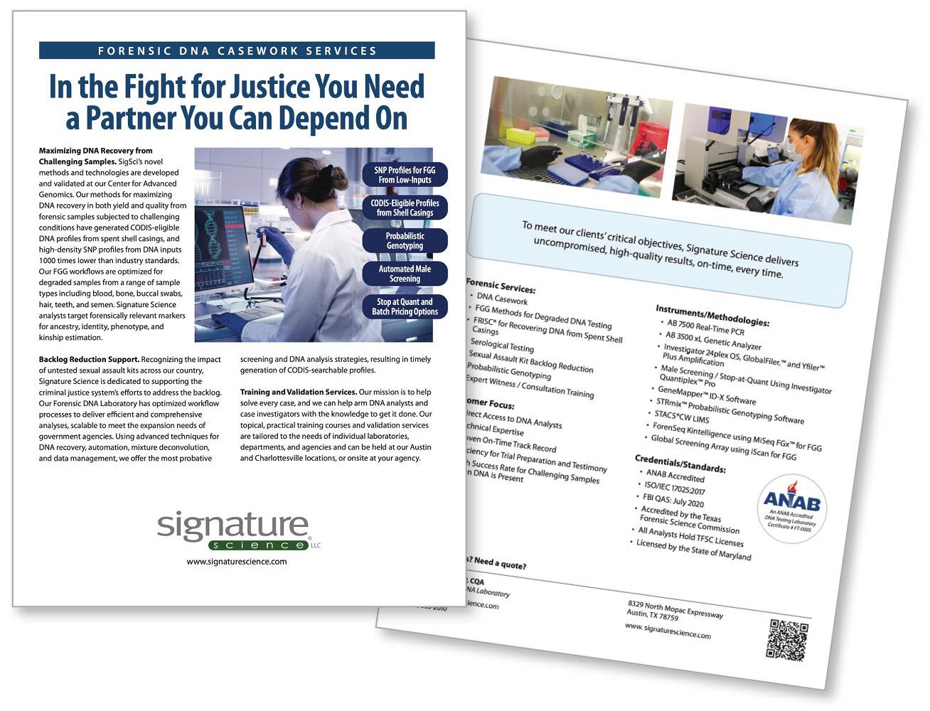 Forensic DNA Casework at the Center for Advanced Genomics® – Signature ...