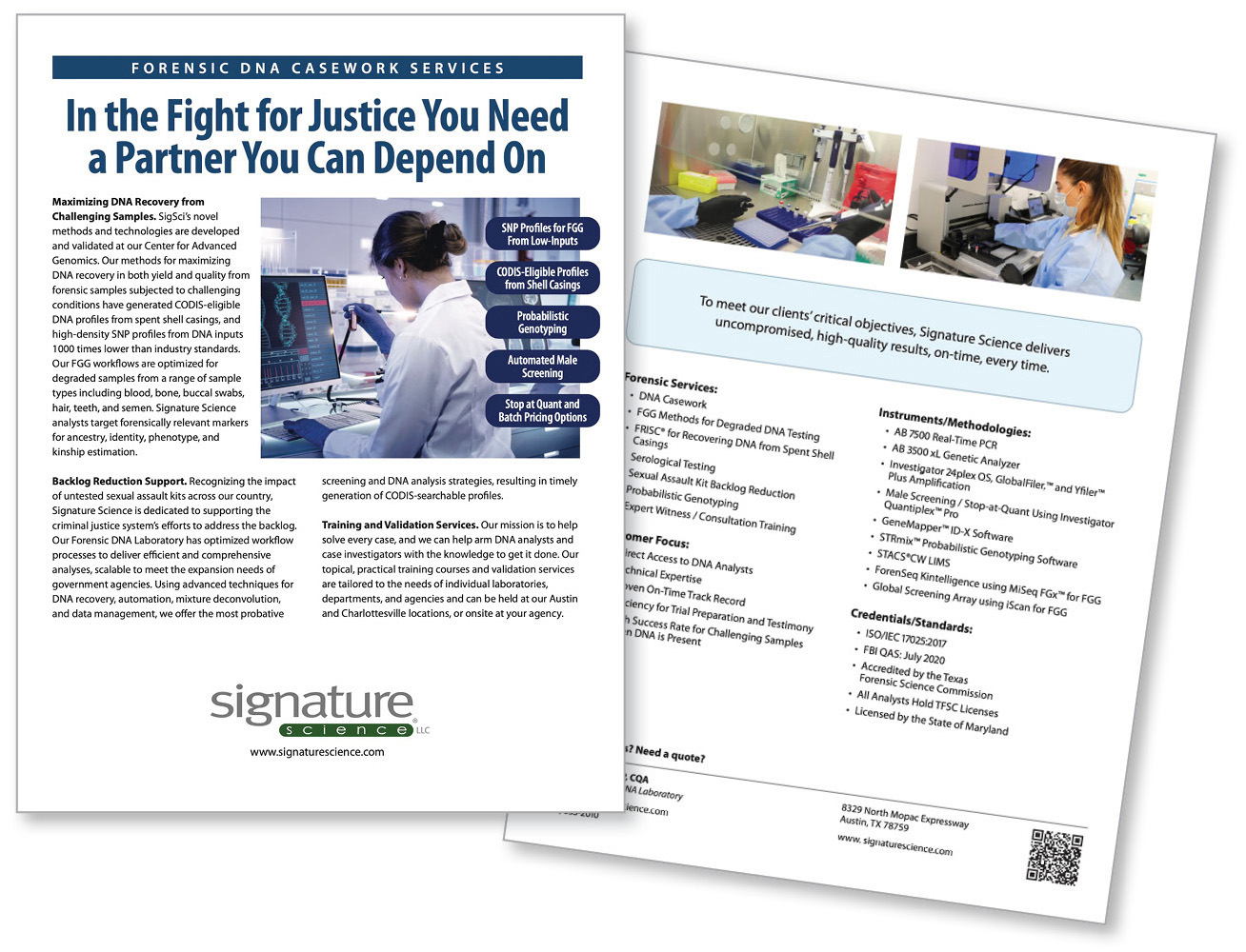 Forensic DNA Casework – Signature Science